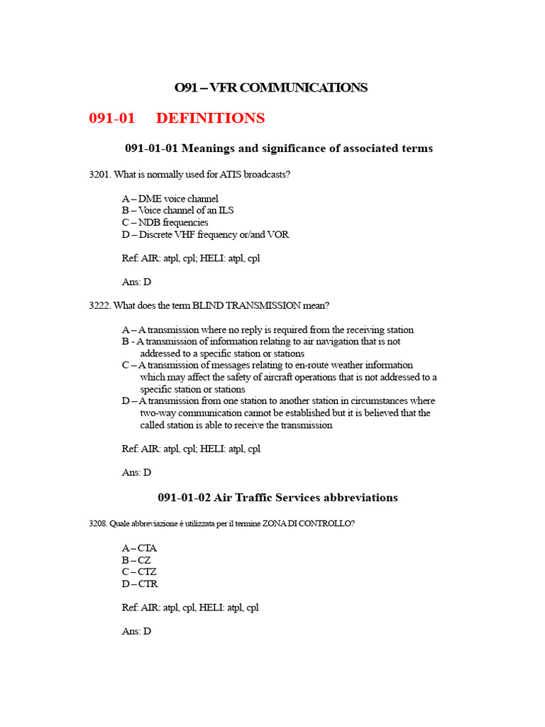 VFR-IFR Communication Questions | PDF | Transponder (Aeronautics ...