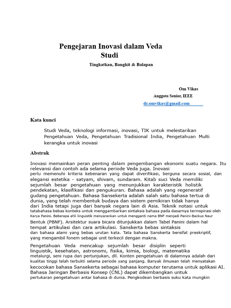 Pengejaran Inovasi Dalam Veda | PDF