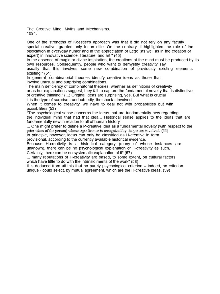 BODEN. The Creative Mind. Myths and Mechanisms | PDF