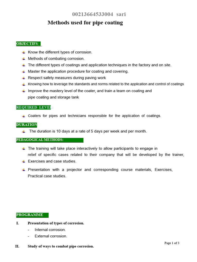 Training in Methods Used For Coating and Wrapping of The Pipe | PDF ...