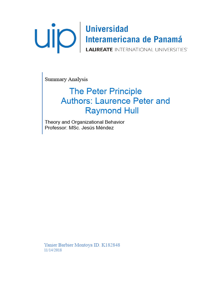Understanding the Peter Principle | PDF