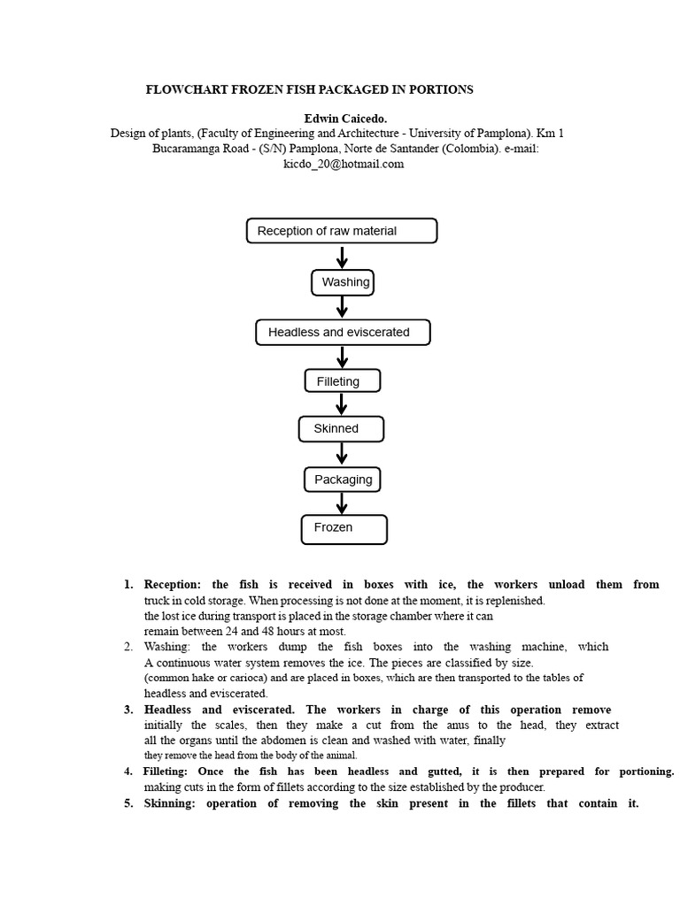 Frozen Fish Portion Processing Flowchart | PDF | Refrigerator