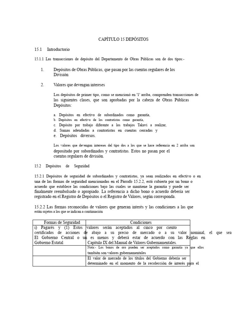 Tipos y Condiciones de Depósitos Públicos | PDF | Bancos | Correo