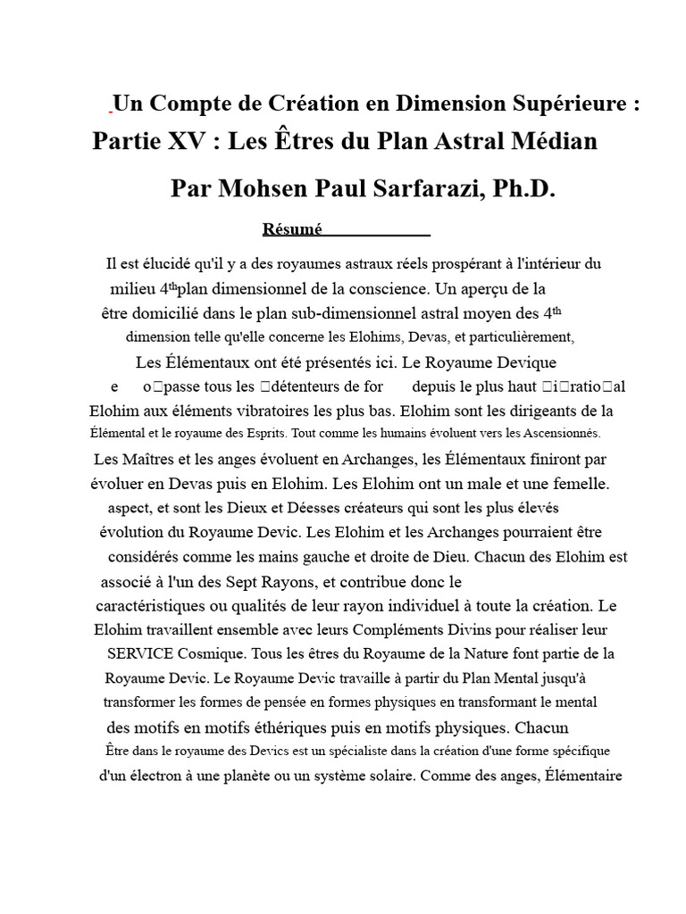 Êtres Astrals et Éléments de Création | PDF | Terre | Émotions