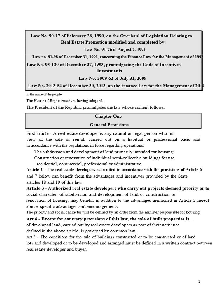 Real Estate Promotion Law | PDF | Decree | Justice