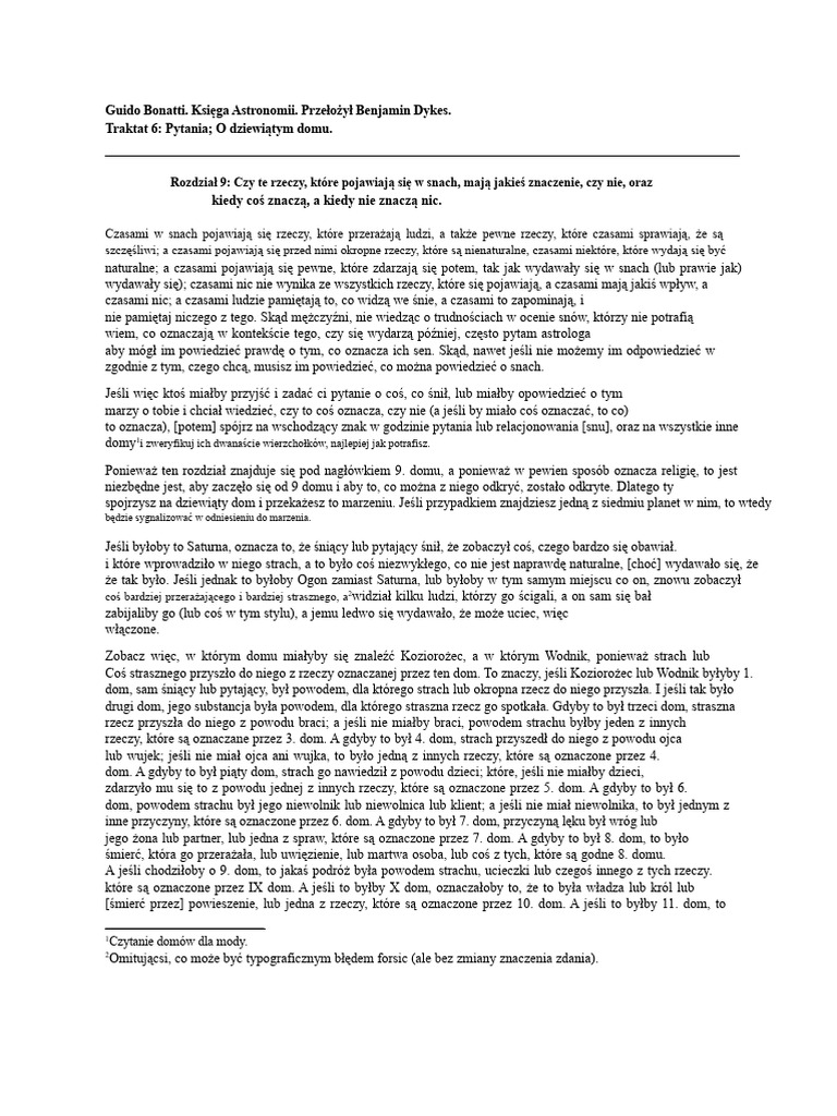 Bonatti. Traktat 6 - Pytania. Marzenia | PDF