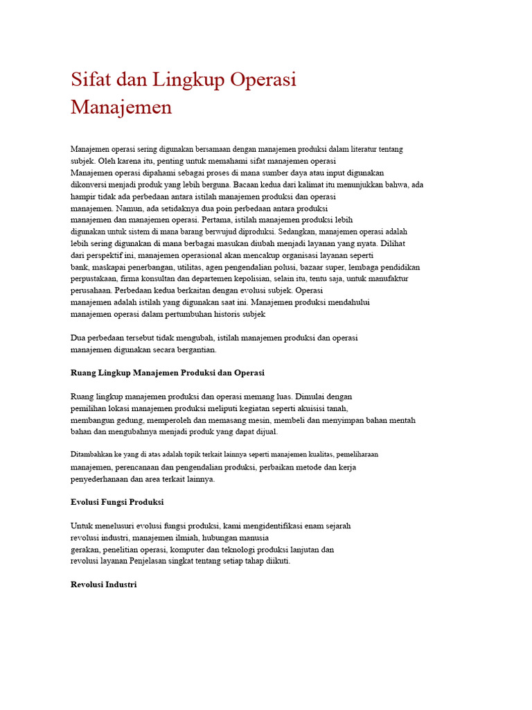 Manajemen Operasi dan Produksi Modern | PDF