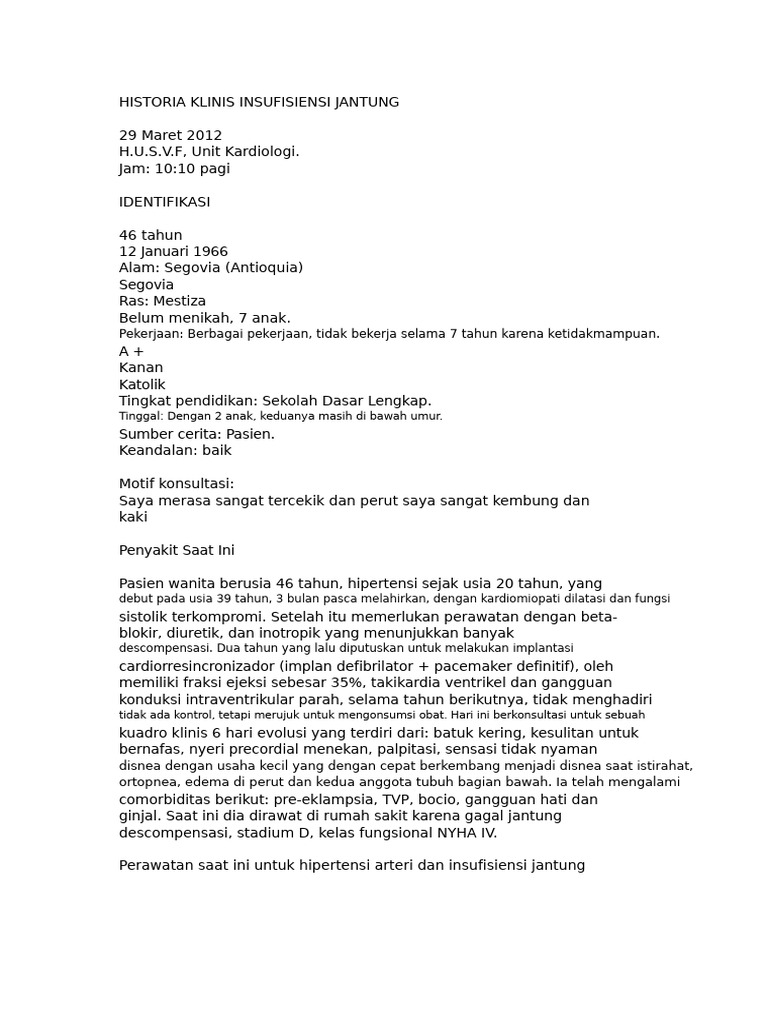Riwayat Klinis Insufisiensi Jantung | PDF