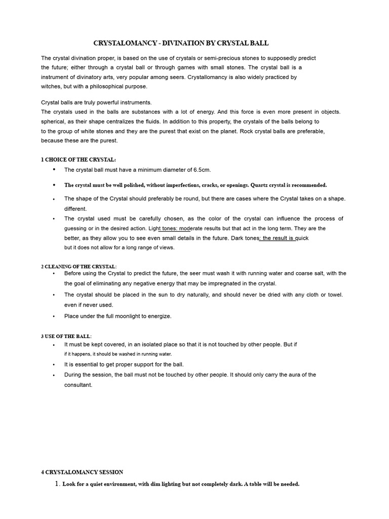 The Art of Reading The Crystal Ball | PDF