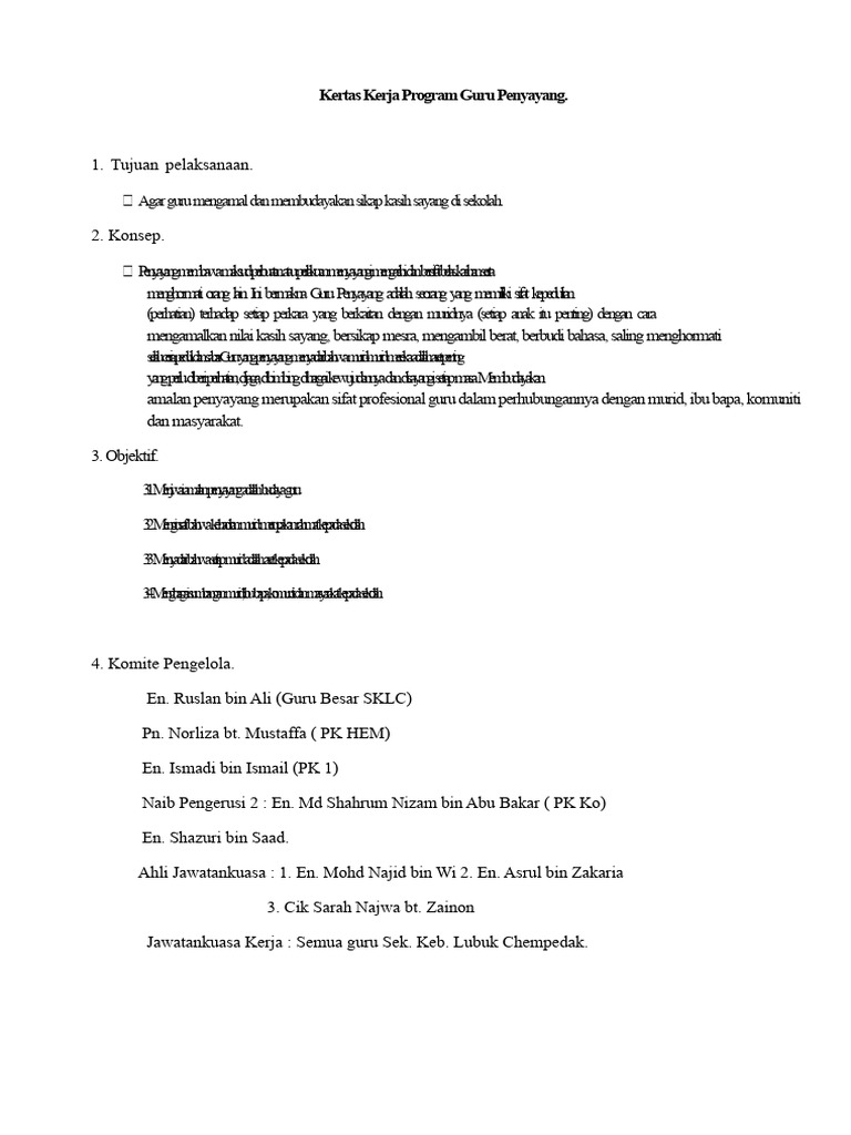Program Kerja Guru Penyayang Untuk Sekolah Dasar | PDF