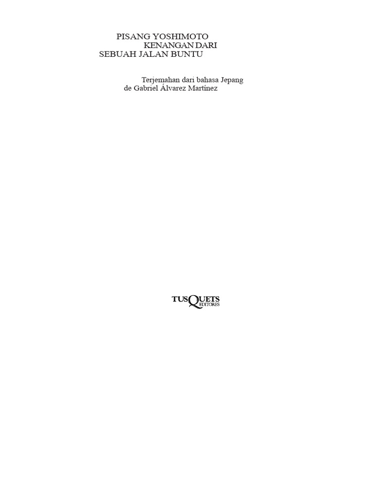 Kenangan dari Sebuah Gang Buntu | PDF