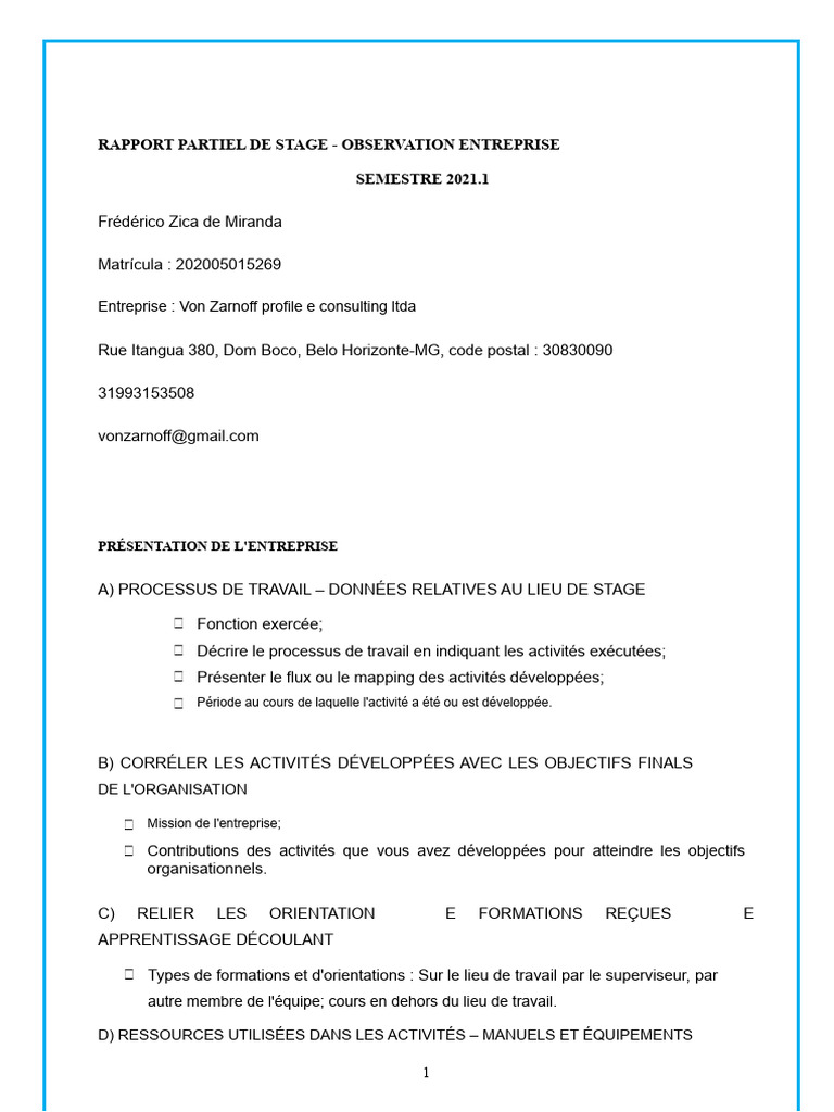 Rapport Partiel Stage Comptable | PDF | Direction