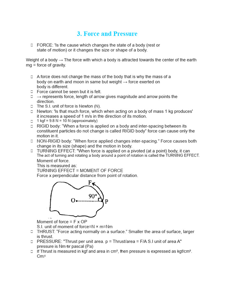 Selina Concise Physics Solutions Class 8 Chapter 3 Force and Pressure | PDF | Pressure | Force