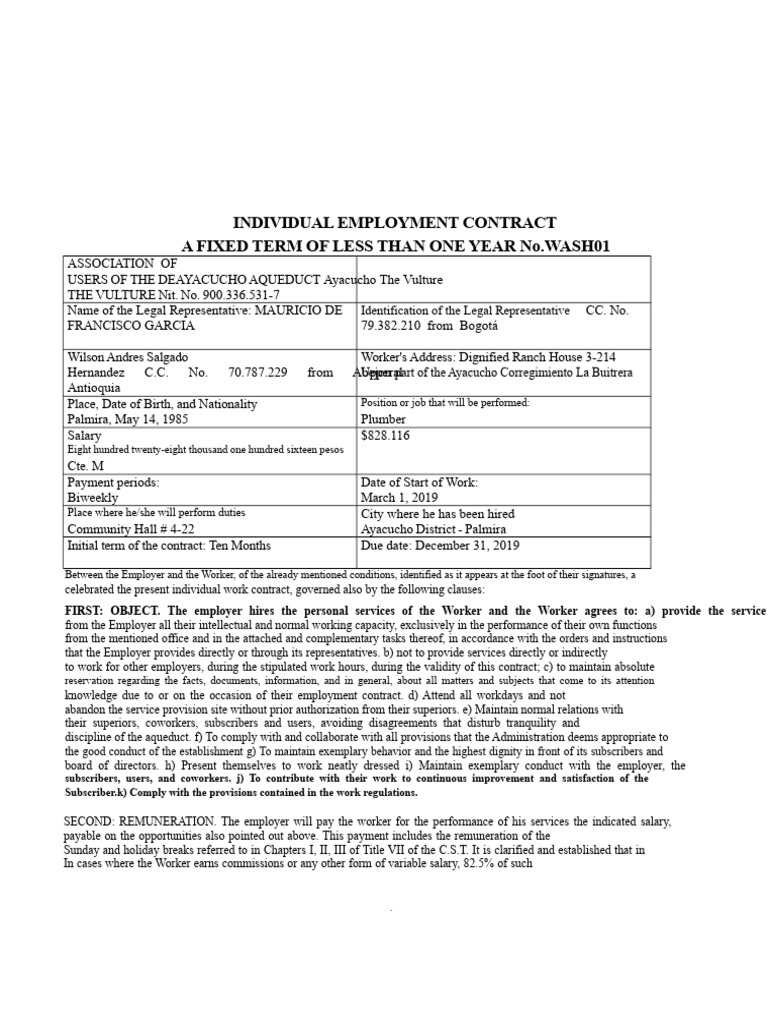 Fixed-Term Contract | PDF | Employment | Salary