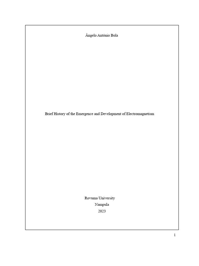 History of Electromagnetism Development | PDF | Electromagnetism ...