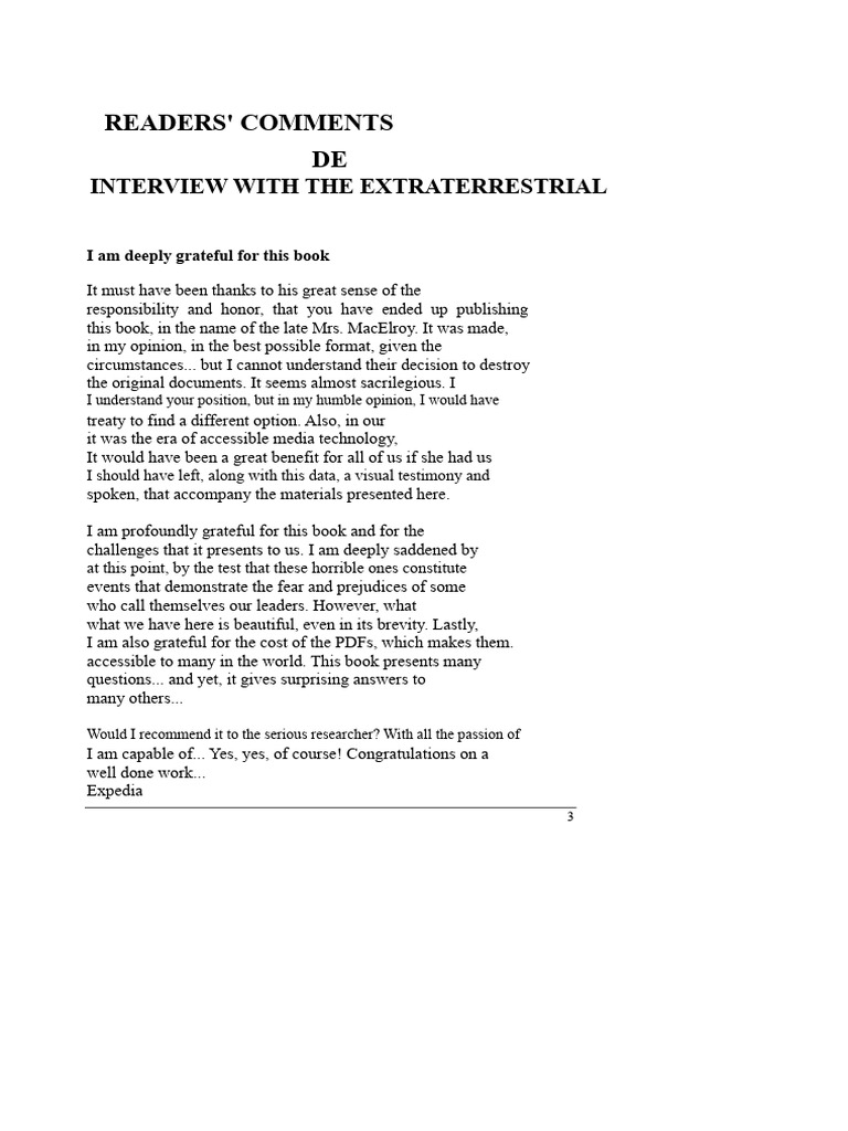 Readers' Comments On Interview With Spencer | PDF | Unidentified Flying ...