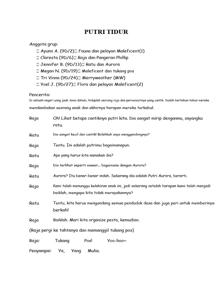 Kisah Putri Tidur: Aurora dan Kutukan Maleficent | PDF
