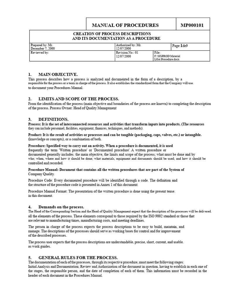 Example of A Documented Procedure | PDF | Quality Management | Computing