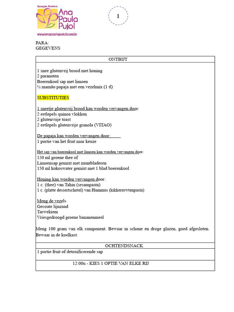 Detox Plan Model | PDF