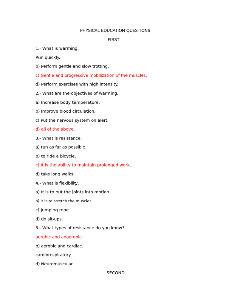Physical Education Questions | PDF | Computer File | Computer Keyboard