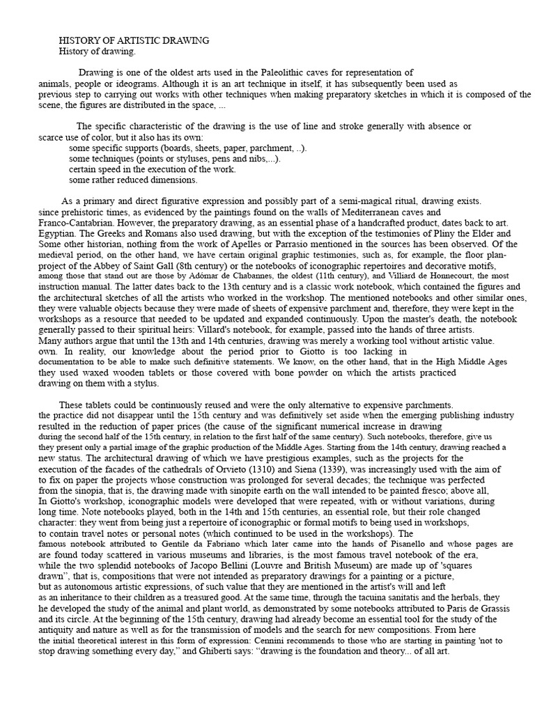 History of Artistic Drawing | PDF | Ink | Drawing
