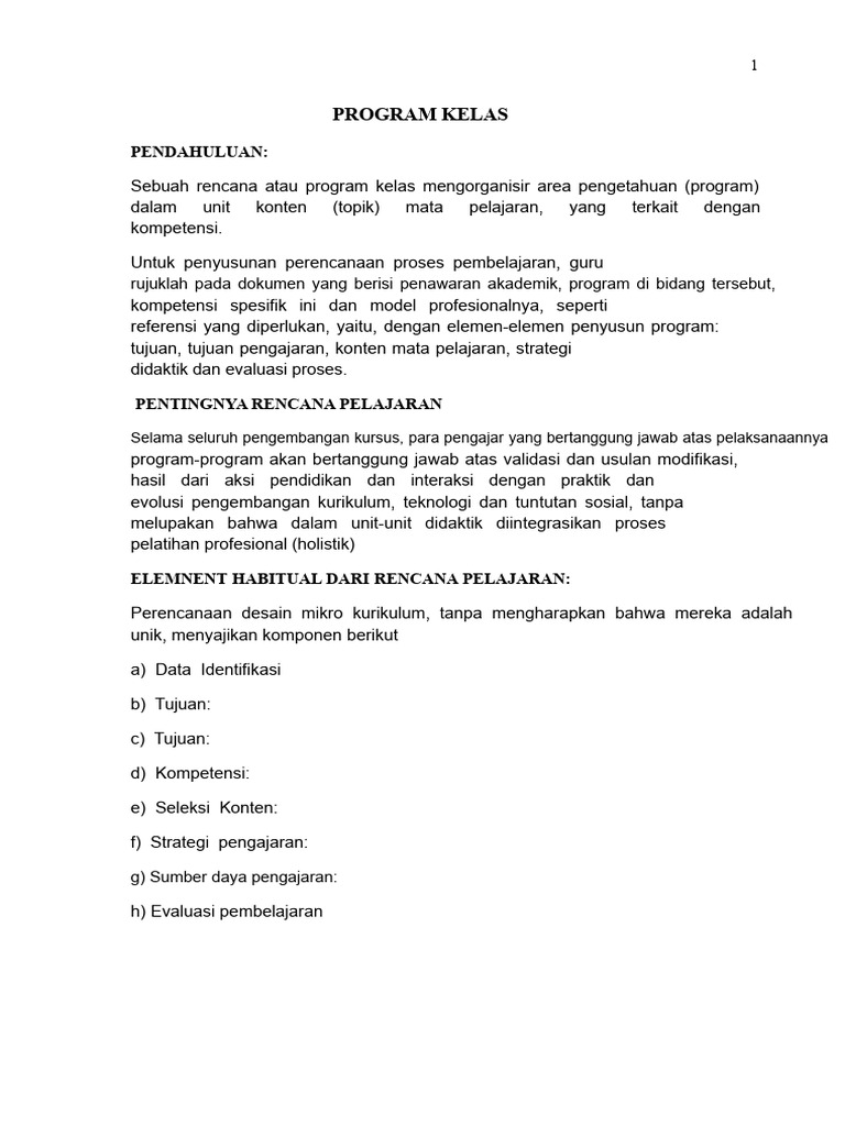 Program Kelas | PDF