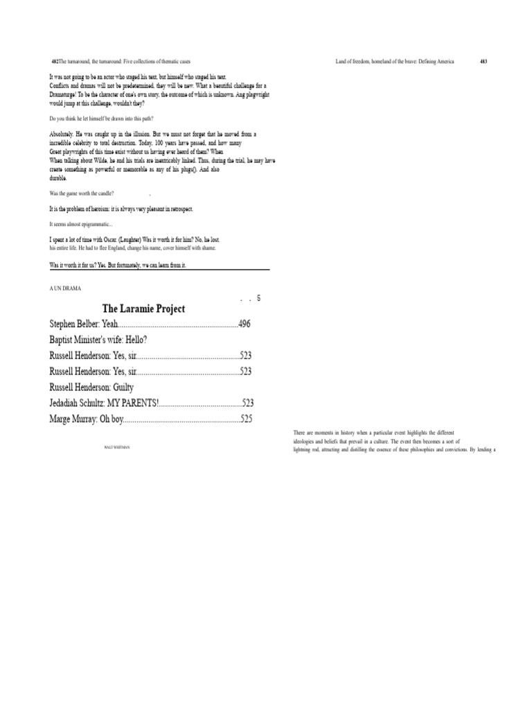 The Laramie Project Script | PDF