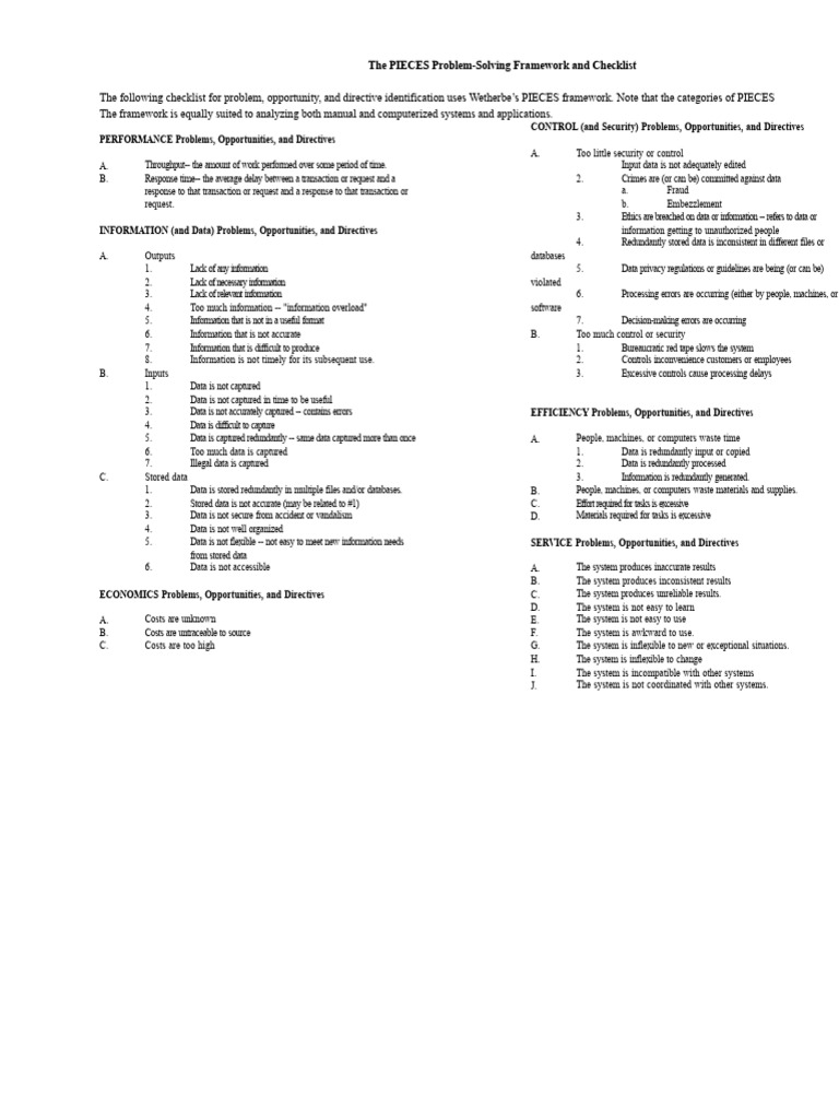Pieces Framework | PDF | Information | Data