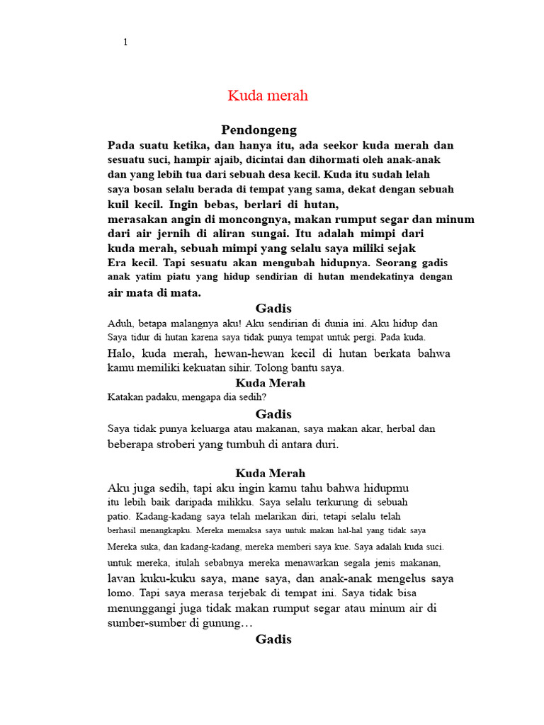 Kebebasan Kuda Merah dan Gadis Yatim | PDF