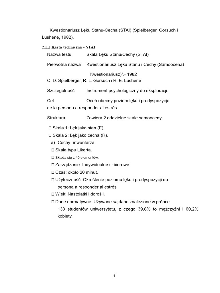 Stai | PDF