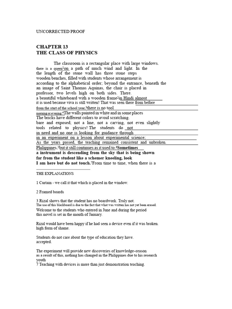 The Filibusterismo. Deciphered 13 Class in Physics | PDF | Science ...