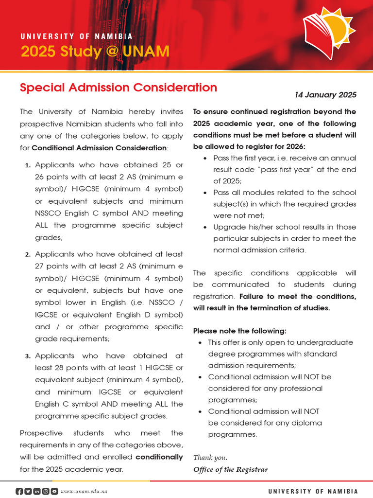 2025 Registration - at - Unam | PDF | University And College Admission ...
