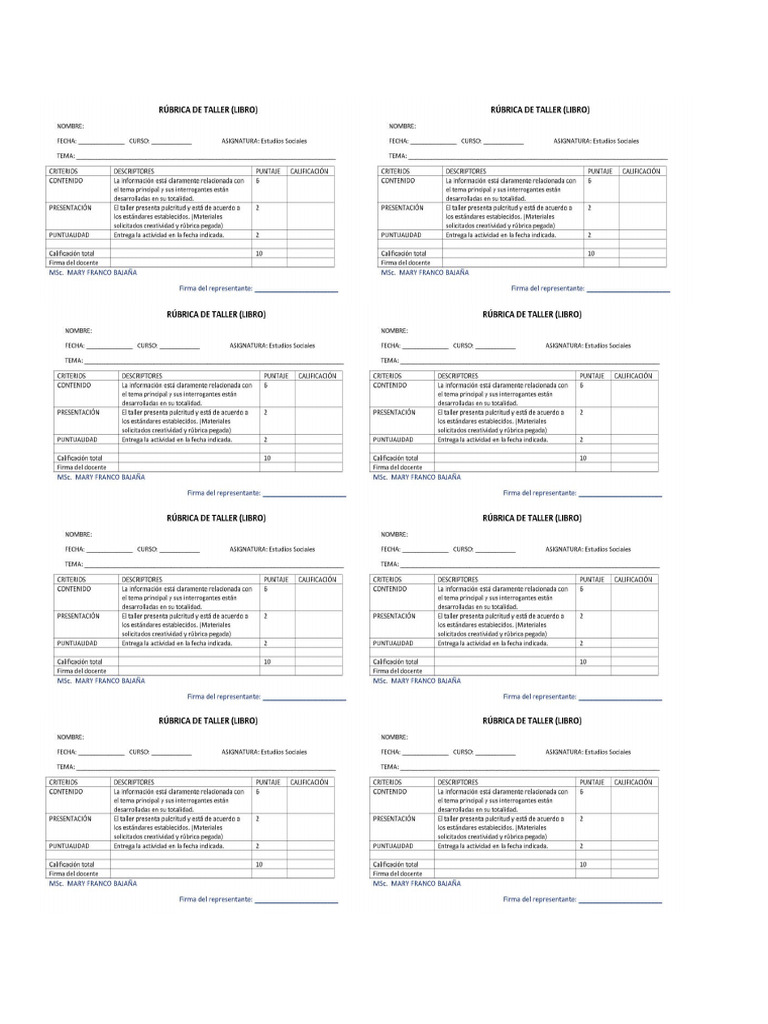 Rubricas de Eess | PDF