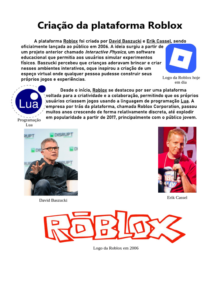 Criação Da Plataforma Roblox | PDF