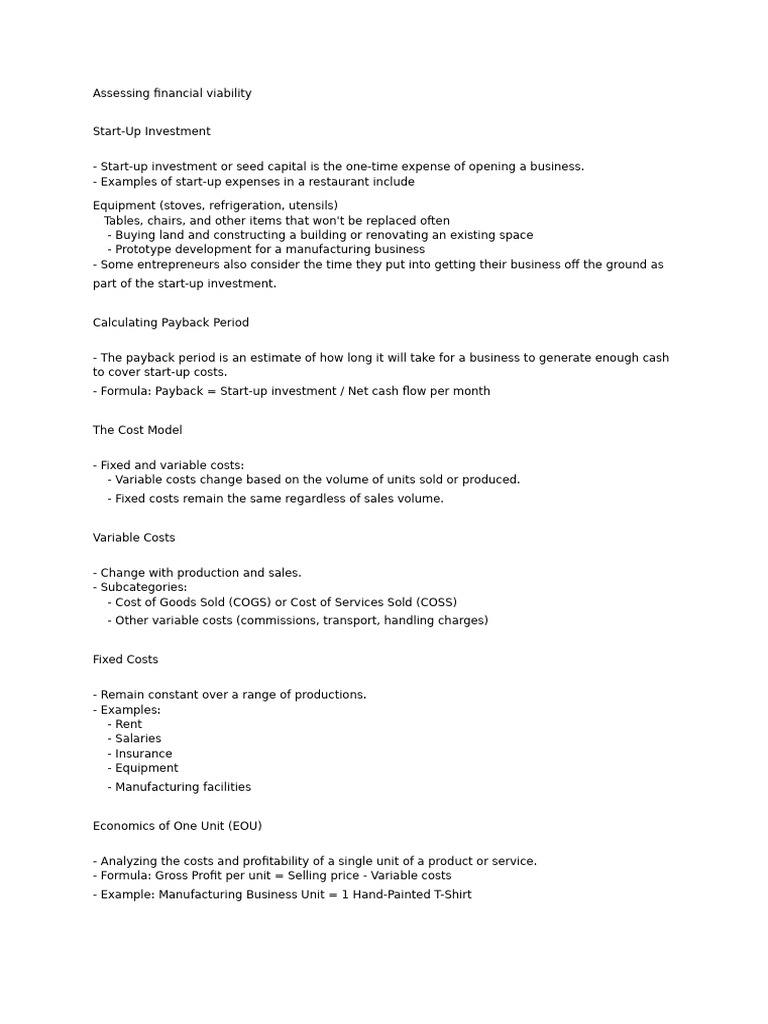 Financial Viability Assessment Guide | PDF