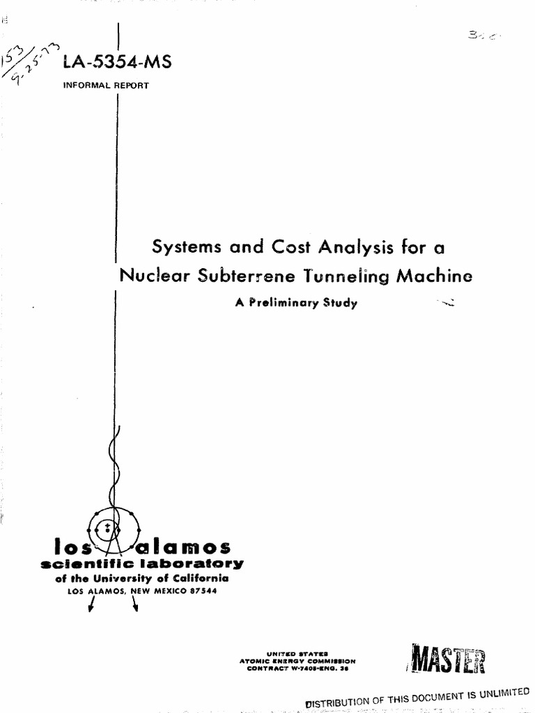 4444905-Nuclear Subterrene Tunnelling Device | PDF | Tunnel | Heat Transfer