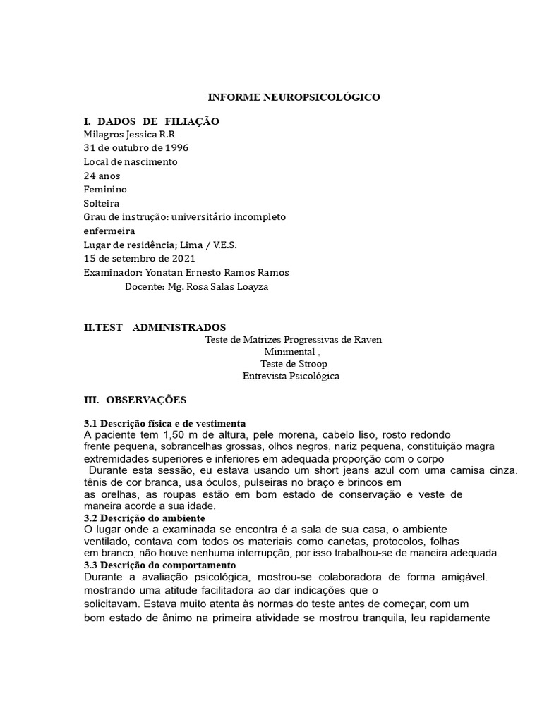 Relatório Integrado Final - Neuro.utp | PDF | Pensamento | Tempo