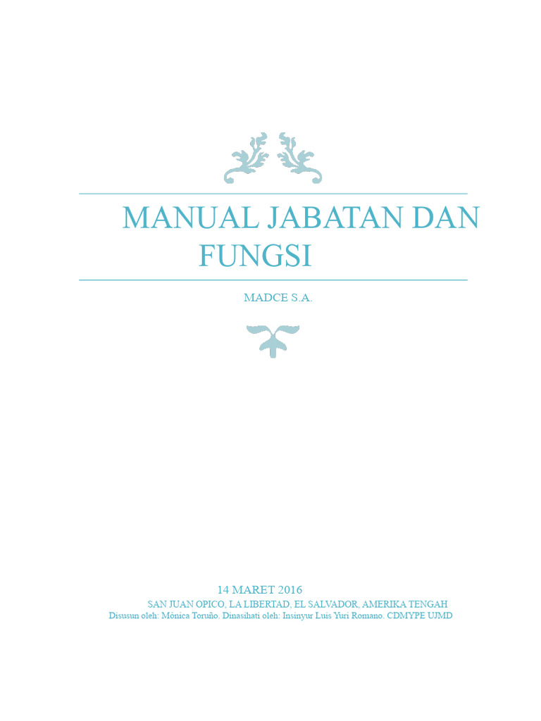 Manual Posisi Dan Fungsi Contoh | PDF