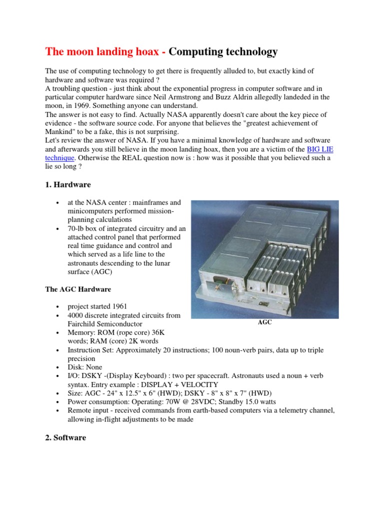 The Moon Landing Hoax | PDF | Moon Landing | Computer Hardware