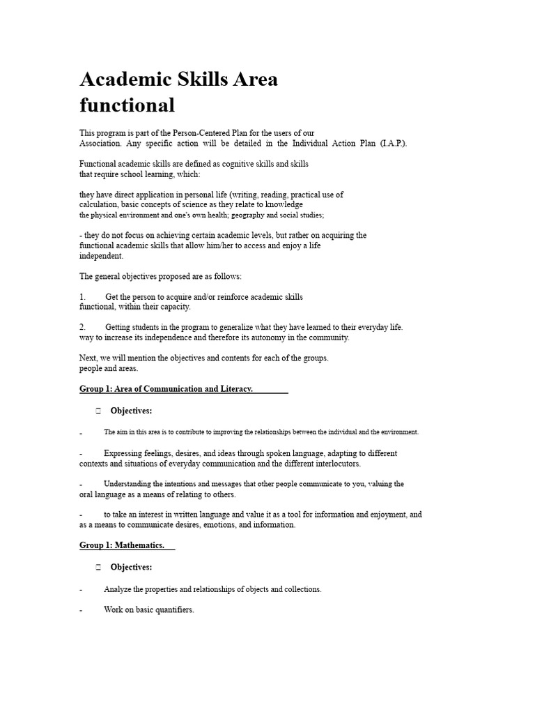 Functional Academic Skills | PDF | Communication | Knowledge