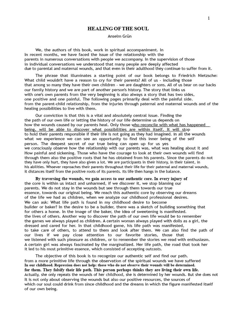 Grun Anselm Healing of The Soul | PDF | Love | Mother
