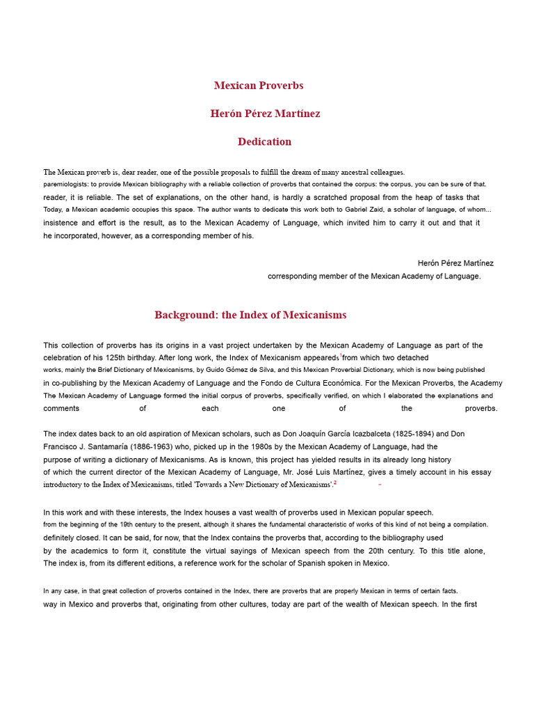 Mexican Proverbs PDF | PDF | Discourse | Proverb