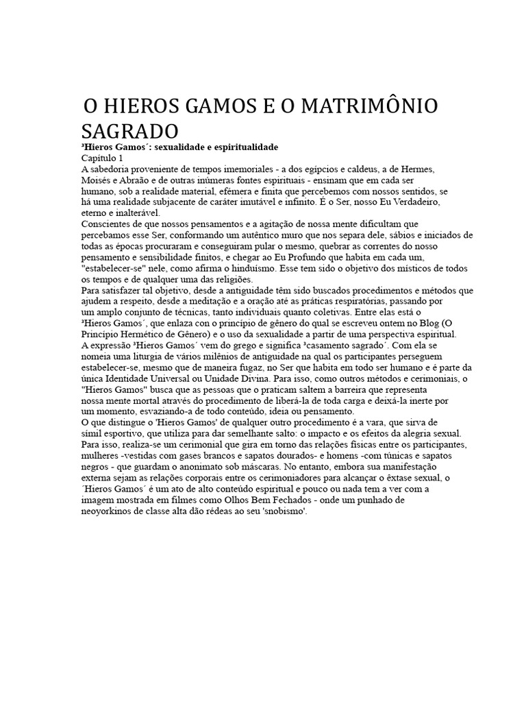O Hieros Gamos e O Casamento Sagrado | PDF | Deus | Religião grega antiga