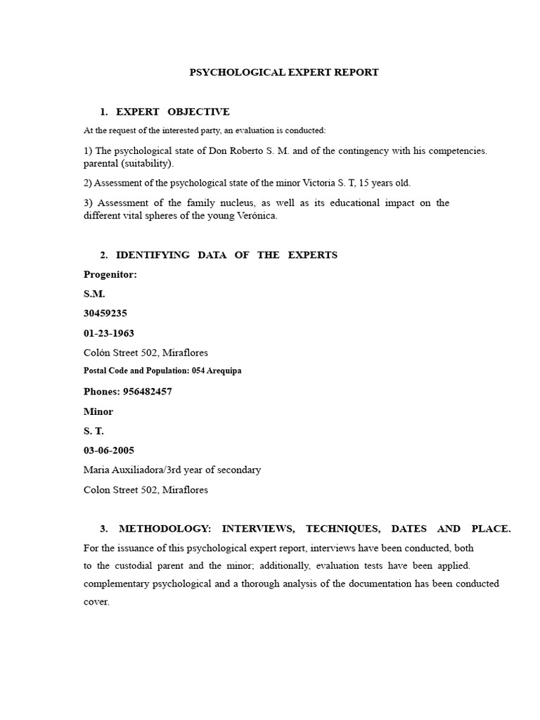 Psychological Evaluation Report: Family Dynamics | PDF | Perfectionism ...