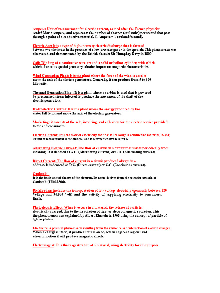 Glossary of Electrical and Electronic Circuits | PDF | Electric Current | Inductance