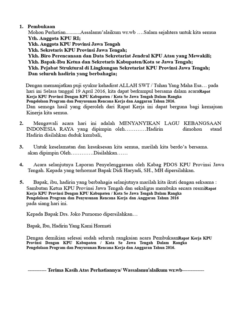 MC Pembukaan | PDF