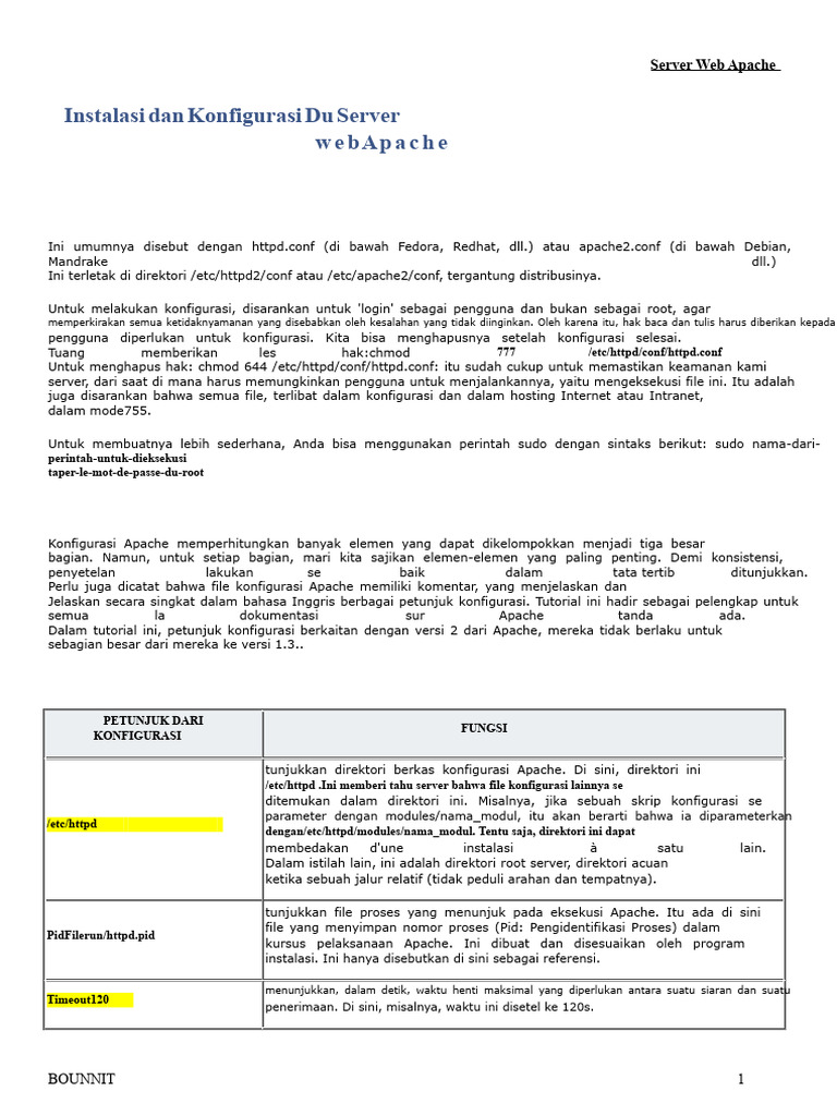 Instalasi Dan Konfigurasi Server Web Apache | PDF