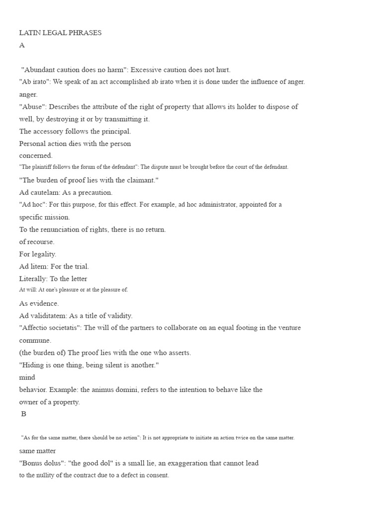 Essential Latin Legal Phrases Explained | PDF | Justice | Crime & Violence
