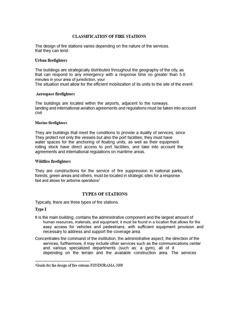 Fire Station Design and Classification Guide | PDF | Firefighter