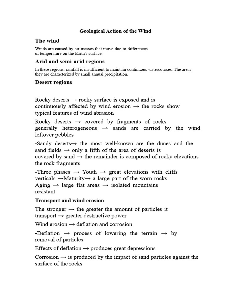 Wind and Ice: Geological Impacts Explained | PDF | Glacier | Erosion